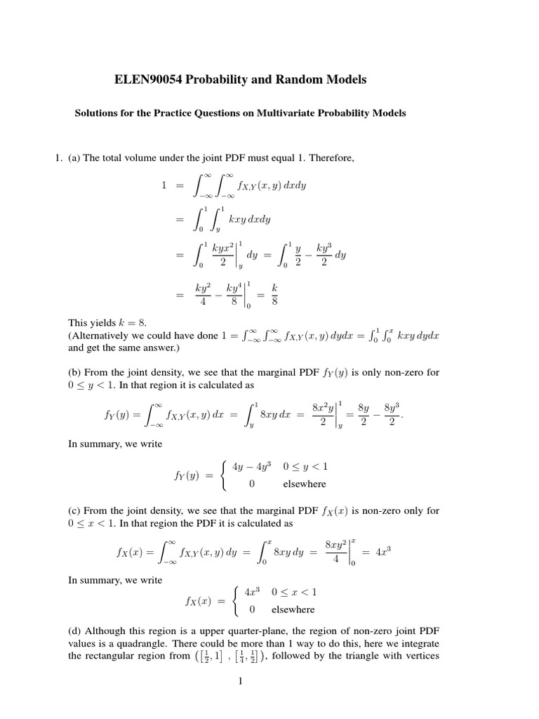 Multivariate Probability Solutions | PDF | Covariance Matrix | Applied ...