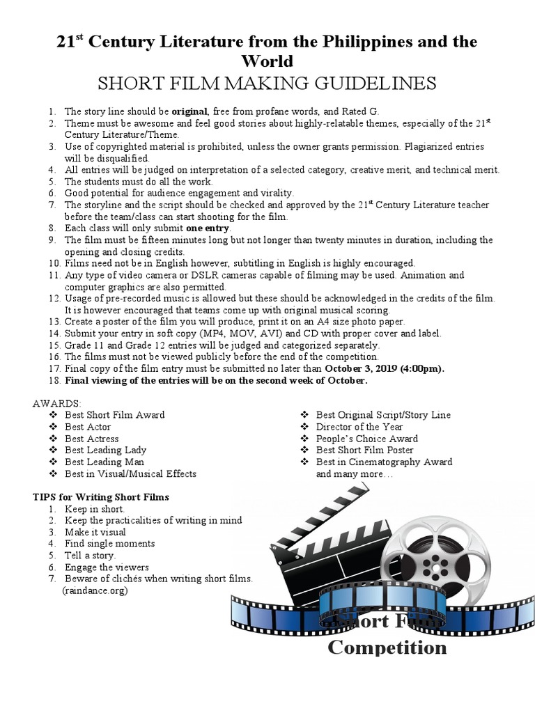 Short Film Making Guidelines: 21 Century Literature From The ...