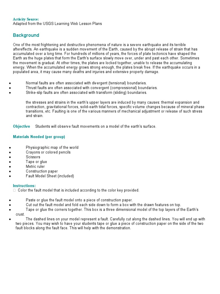 Faults Model | Download Free PDF | Fault (Geology) | Earthquakes