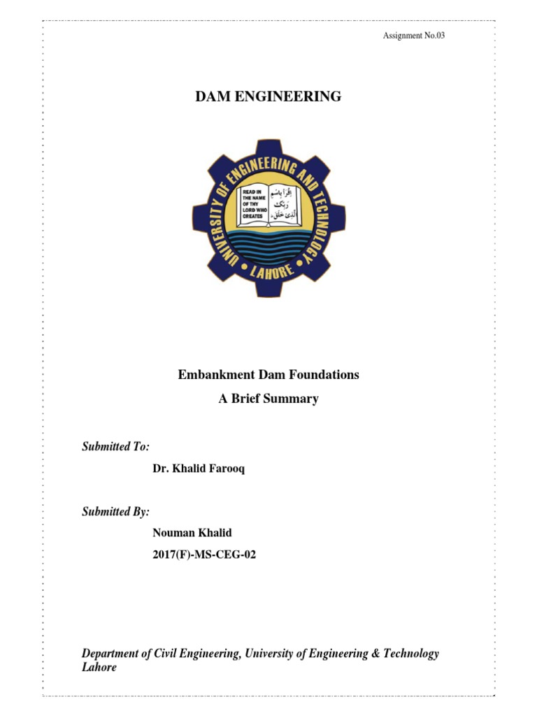 Analysis of Embankment Dam Foundation Types and Treatment Methods | PDF ...