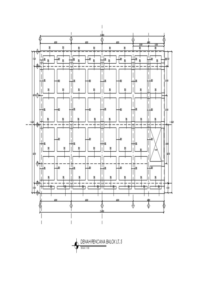 Denah Rencana Balok Lt. 5: SKALA 1:100 | PDF