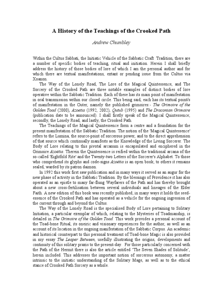 A History of The Teachings of The Crooked Path | PDF | Religious ...