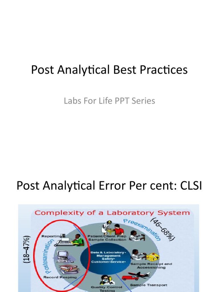 Post Analytical Error Management in Labs | PDF | Verification And ...