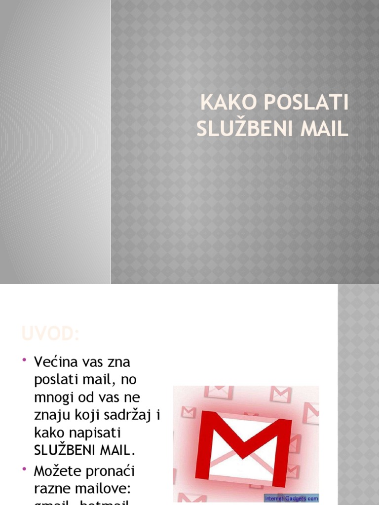 Kako Poslati Mail | PDF