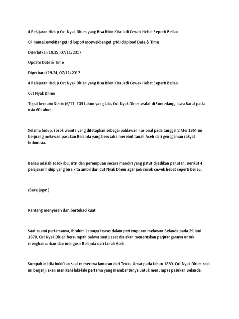Cut Nyak Dien - 1 | PDF