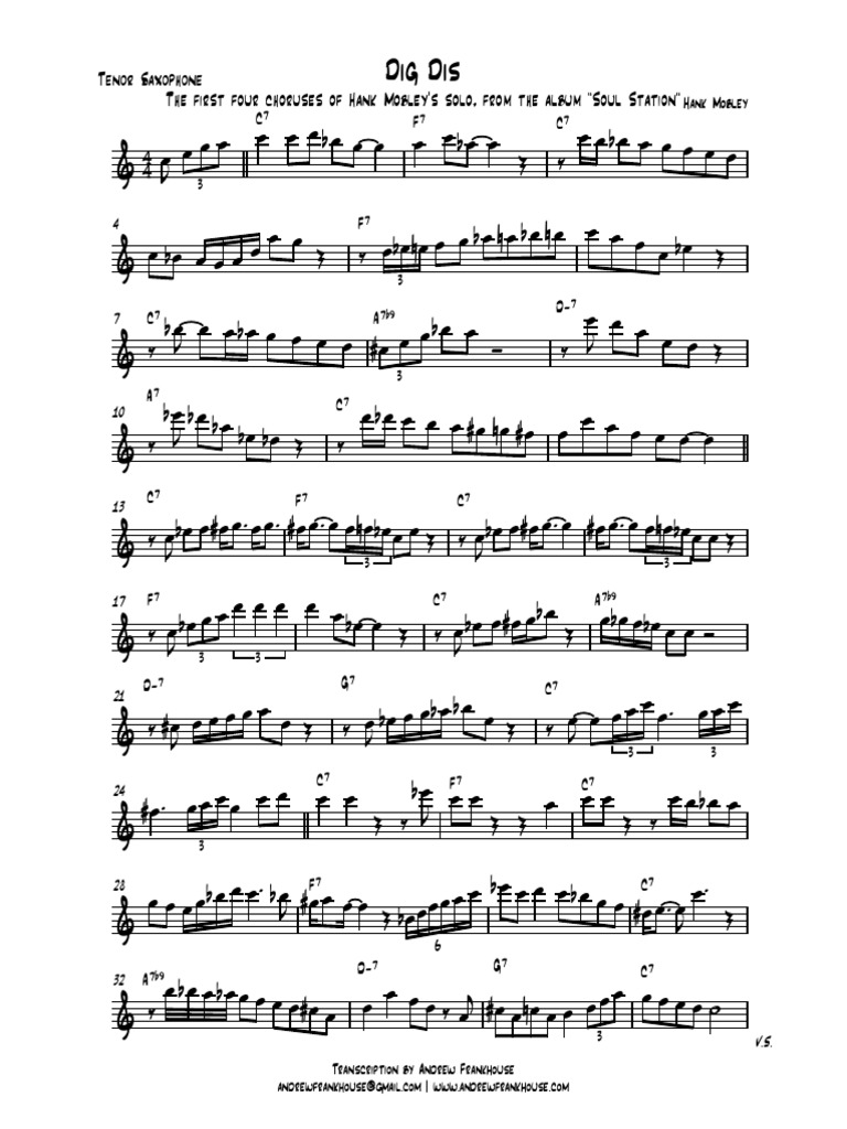 Dig Dis Hank Mobley PDF | PDF | Jazz | African American Music
