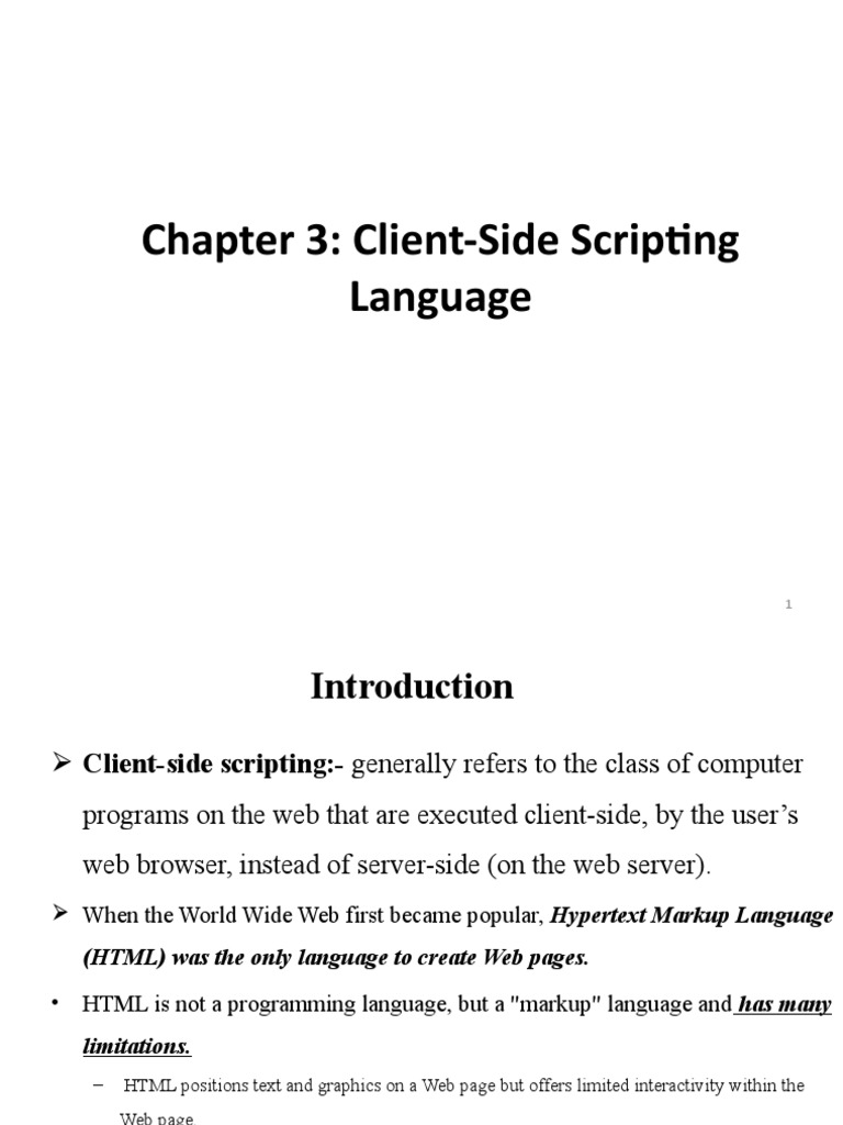 Chapter 3 Client Side Scripting Language Pdf Dynamic Web Page Java Script 9270
