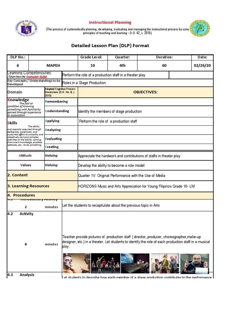 Detailed Lesson Plan (DLP) Format: Learning Competency/ies | PDF | Lesson Plan | Learning