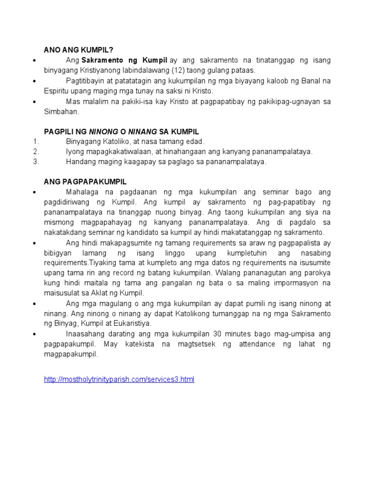 Ano Ang Kumpil | PDF