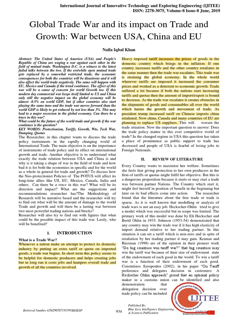 Global Trade War and Its Impact On Trade and Growth: War Between USA ...