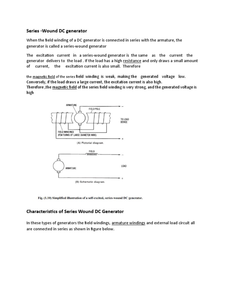 Series - Wound DC Generator: The Magnetic Field of The Series | PDF