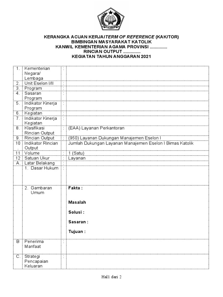 Format Kak Tor | PDF