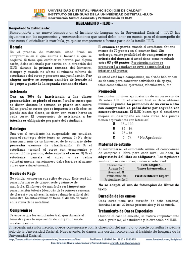 Reglamento ILUD | PDF