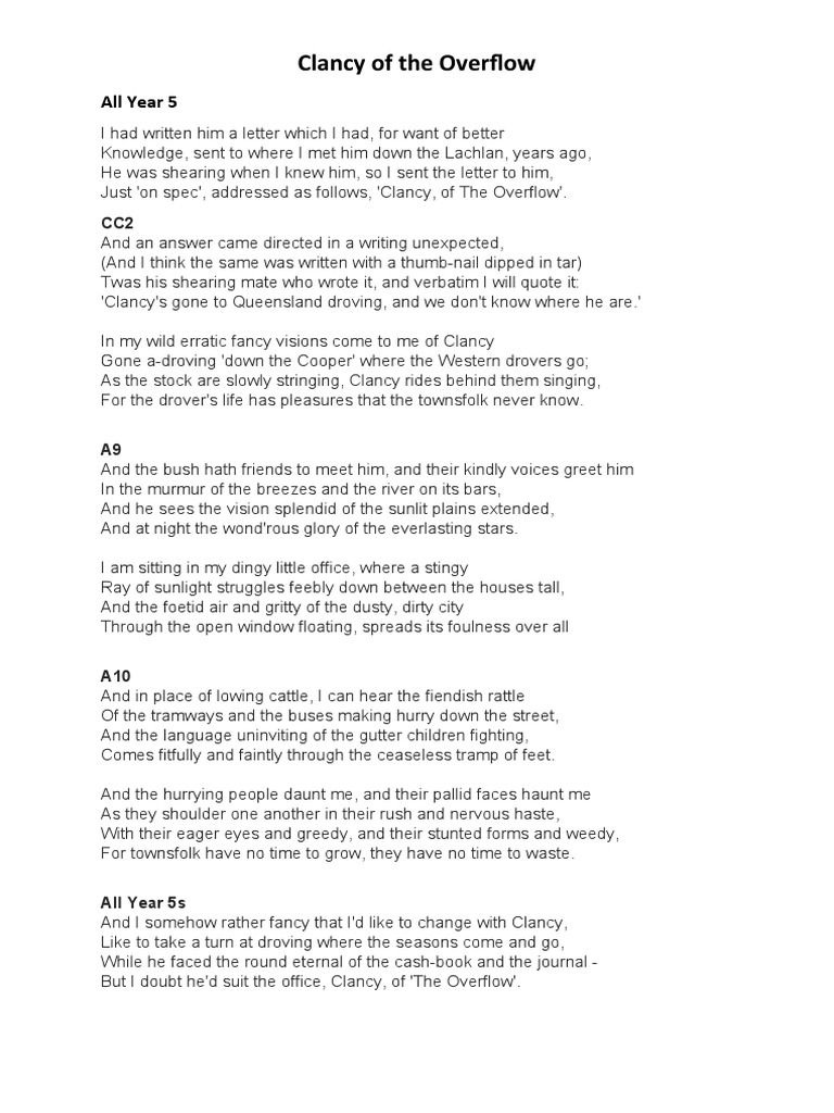 Clancy of The Overflow | PDF | Art | Poetry