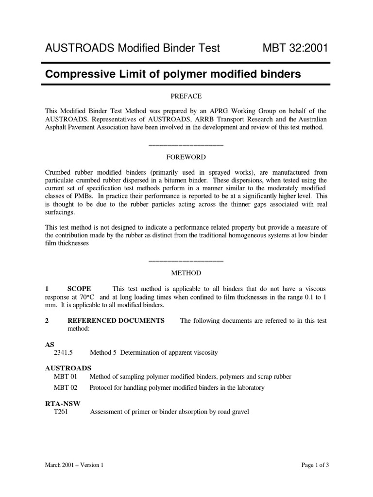 Compressive Limit of Polymer Modified Binders: AUSTROADS Modified ...