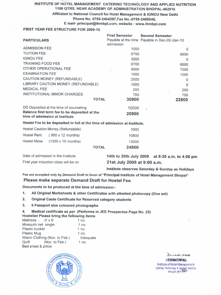 First Year Fee PDF | PDF | Fee | Business