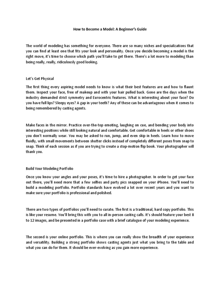 How To Become A Model | PDF | Fashion | Cultural Trends