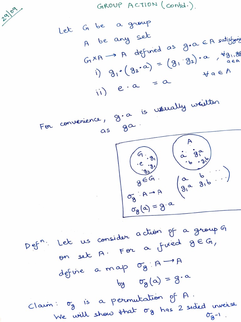 Group Actions and Permutations: Defining a Mapping from a Group to a ...