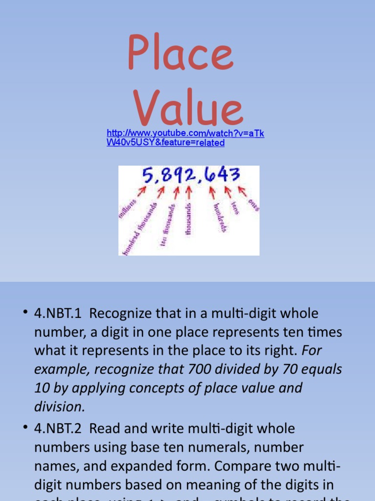 Place Value Unit 1 Instructional PPT 2013 | PDF | Educational ...