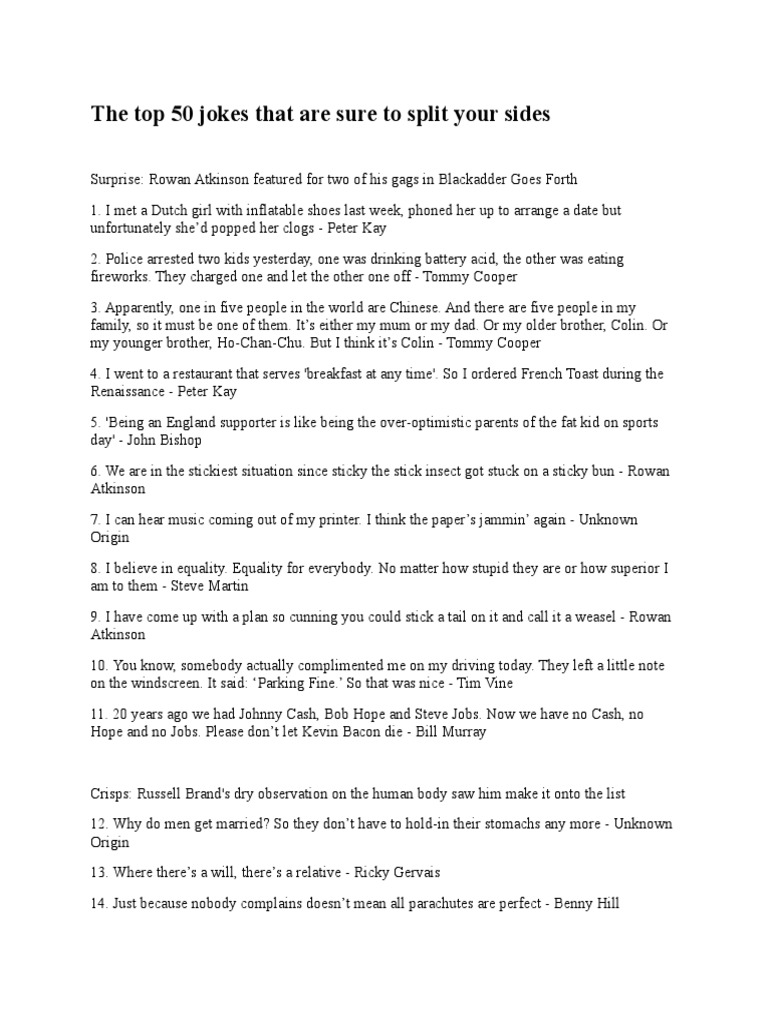 The Top 50 Jokes Guaranteed to Make You Laugh: Featuring Comedians Like ...