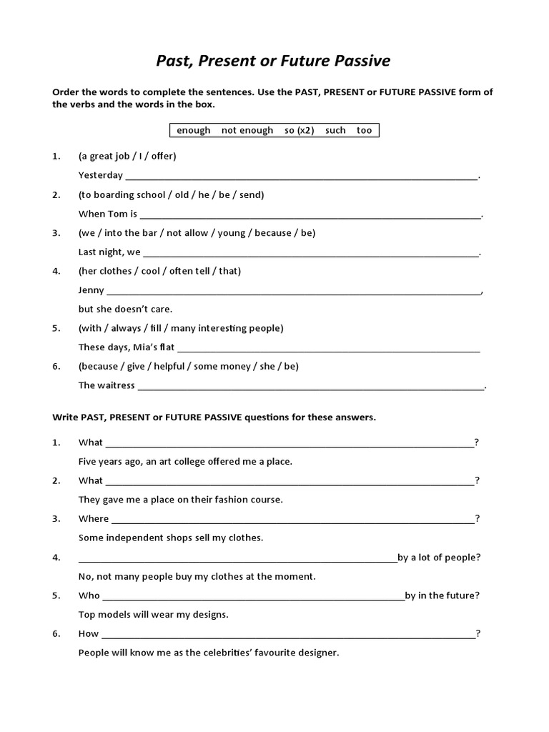 Passive Voice (5) Present, Past & Future | PDF