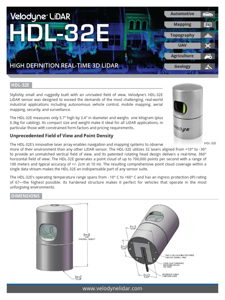 Velodyne HDL-32E PDF | Descargar gratis PDF | Lidar | Applied And Interdisciplinary Physics