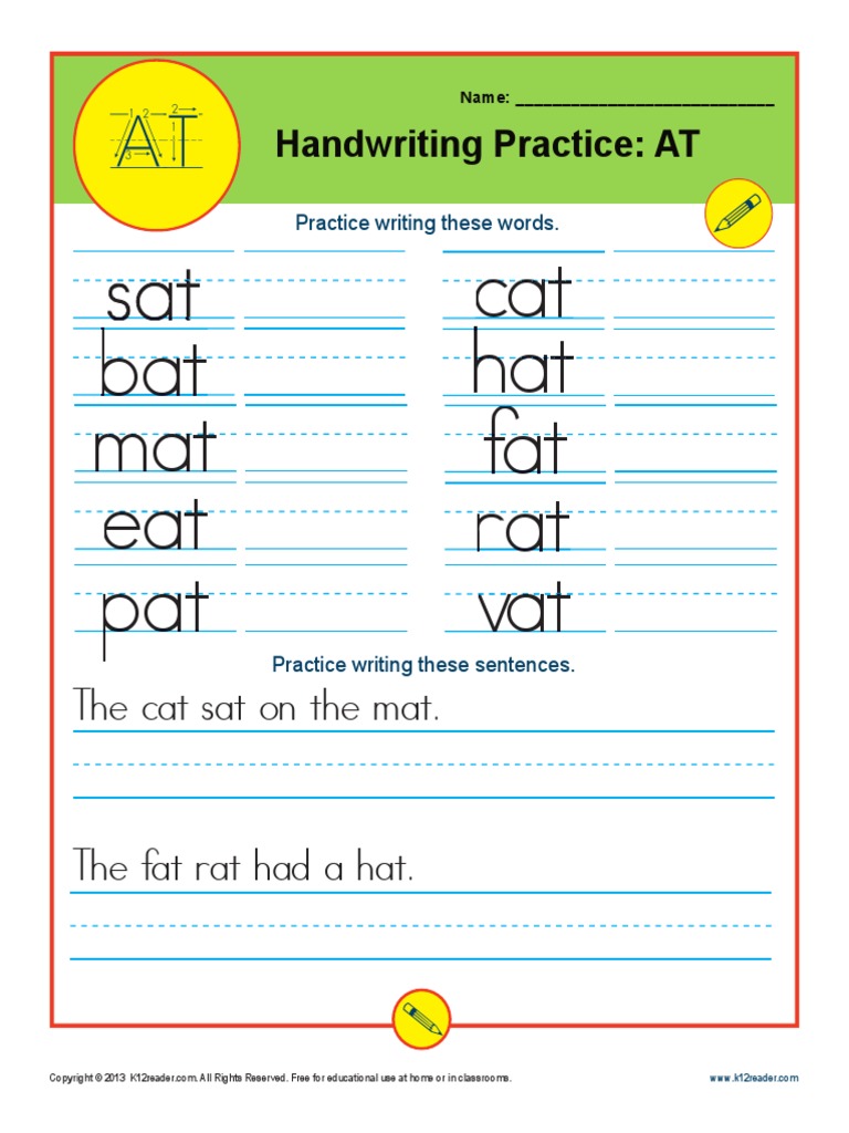 Writing Practice AT PDF | PDF
