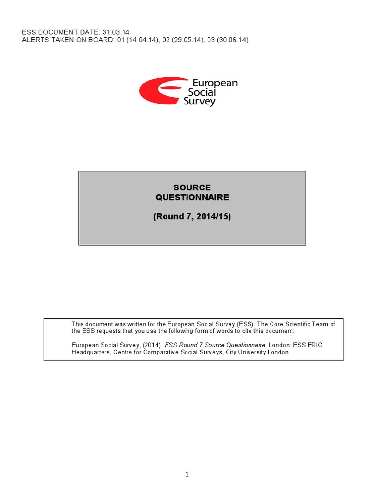 ESS7 Source Main Questionnaire | PDF | Christian Denomination ...
