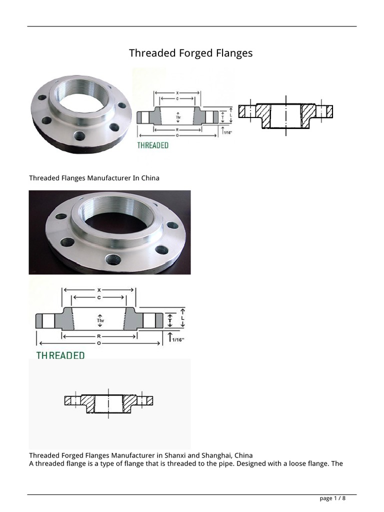 Threaded Forged Flanges | PDF | Pipe (Fluid Conveyance) | Industrial Processes