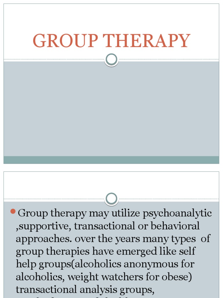 Group Therapy | PDF | Group Psychotherapy | Psychotherapy