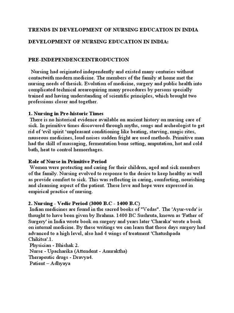 Trends in Development of Nursing Education in India | PDF | Midwife ...