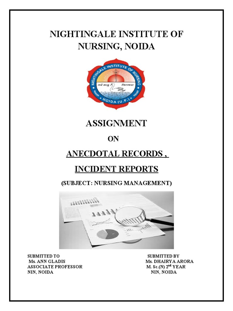 Incident Reports, Anecdotal Records | PDF | Risk Management | Patient