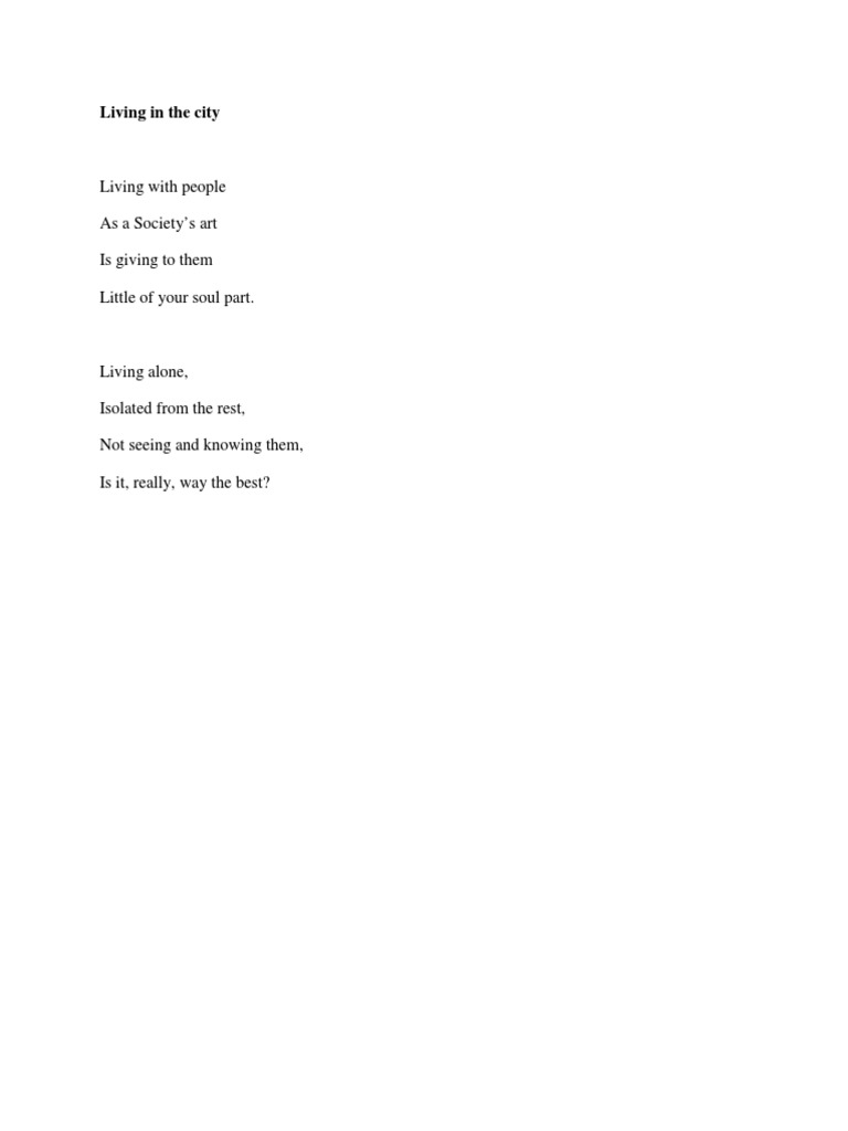 Living in The City PDF | PDF | Art