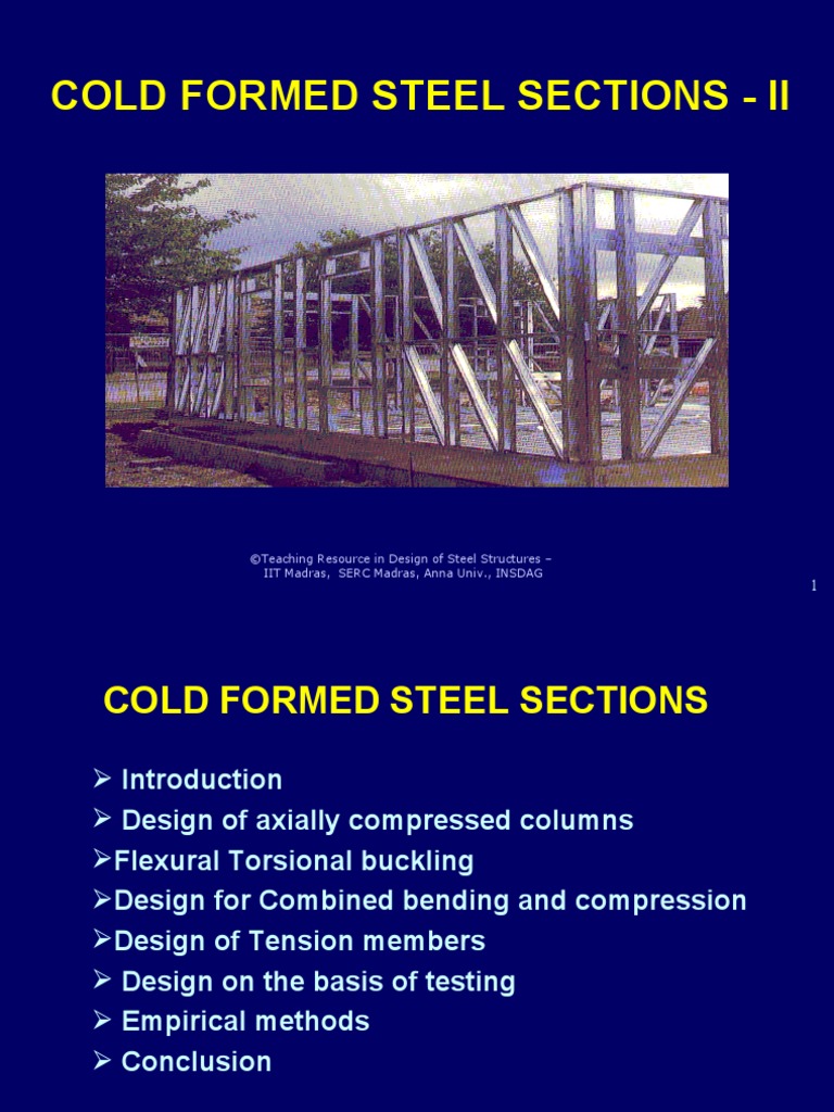 Cold Formed Steel Sections - Ii | PDF | Buckling | Column