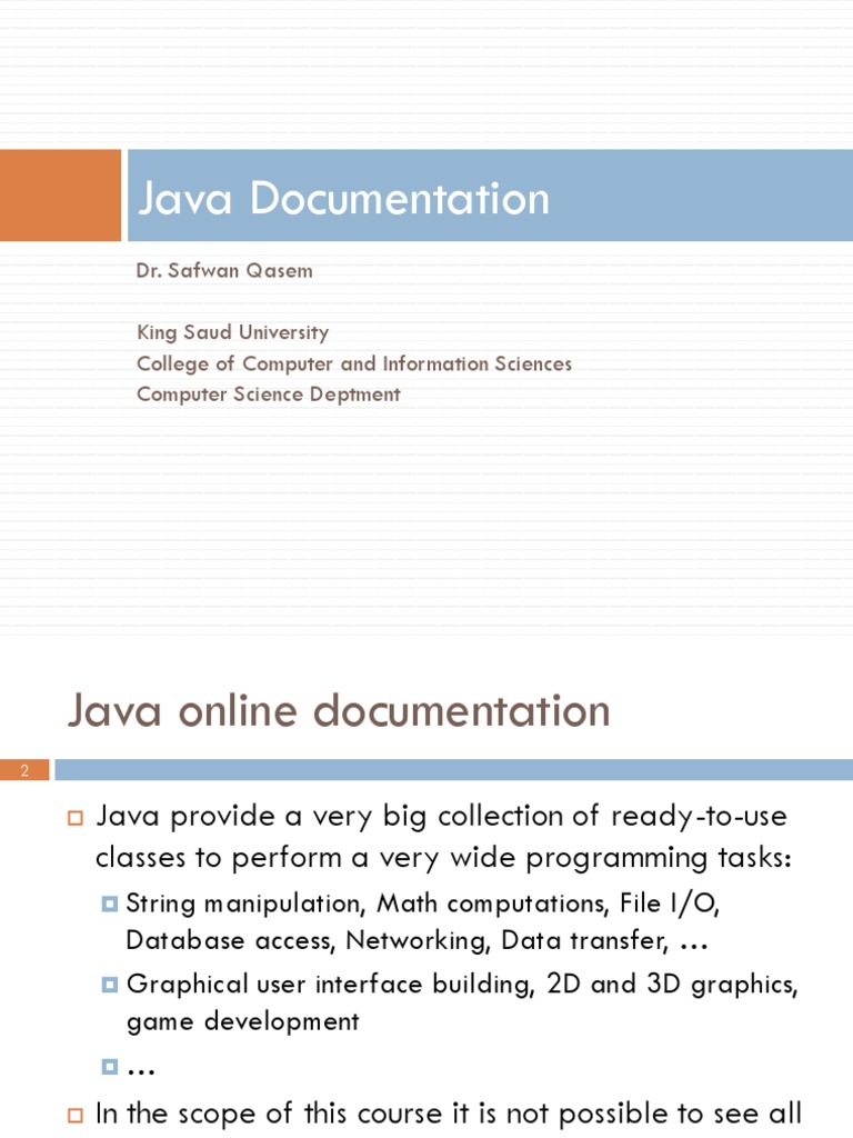 Java Documentation PDF | PDF