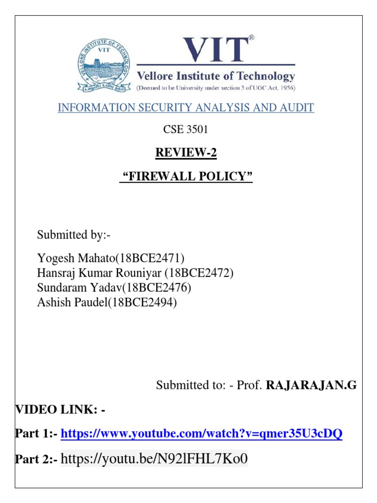Firewall Policy Review 2 | PDF