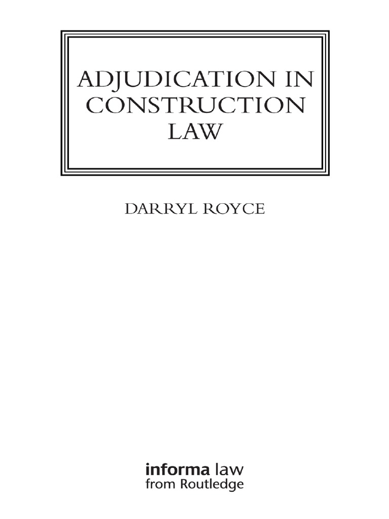 Adjudication in Construction Law | PDF | Costs In English Law ...
