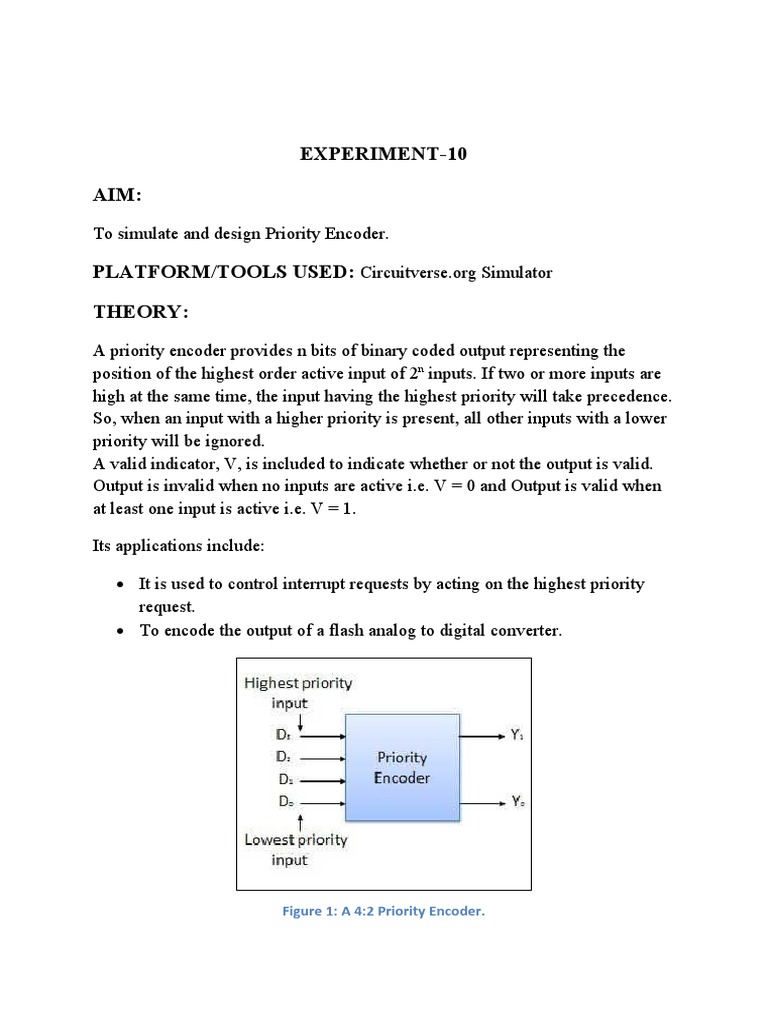 To Design and Simulate Priority Encoder | PDF | Electronic Design ...
