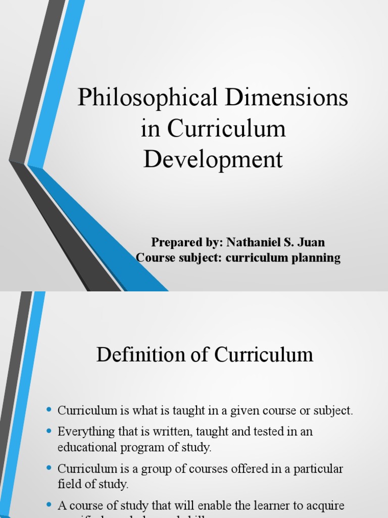 Philosophical Foundations of Curriculum Development: Understanding the ...
