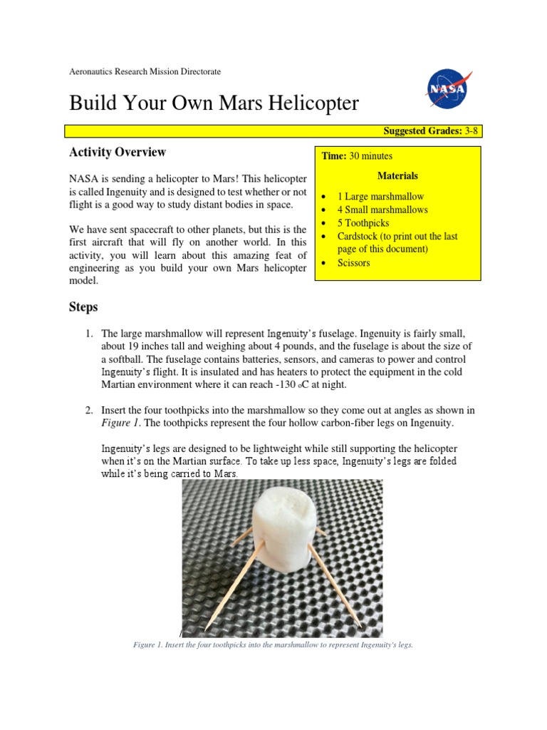 Build Your Own Mars Helicopter Model | PDF | Mars | Helicopter