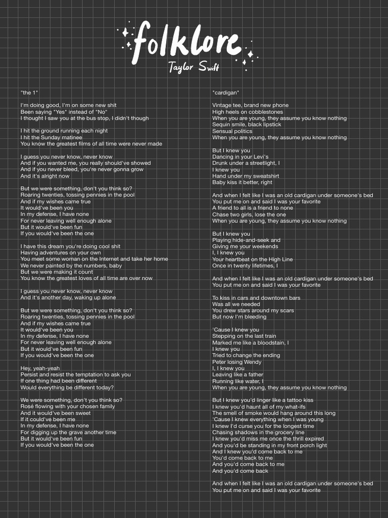 Folklore Album Lyrics | PDF