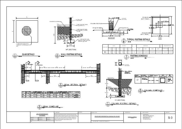 3 Typical Footing Details: #16 at 400 MM (Bott. Reinf.) | PDF ...
