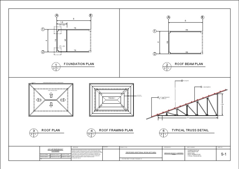 Foundation Plan Roof Beam Plan 1 2: A B A B | PDF | Economic Sectors ...