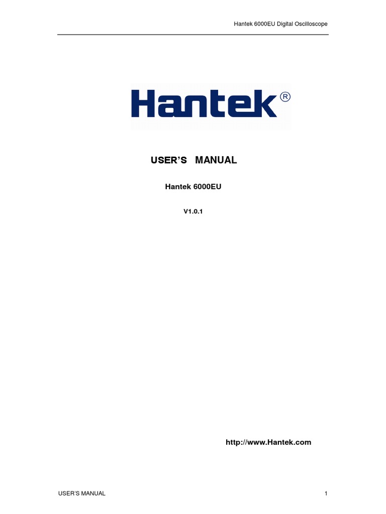 User'S Manual: Hantek 6000EU | PDF | Amplitude | Electronics