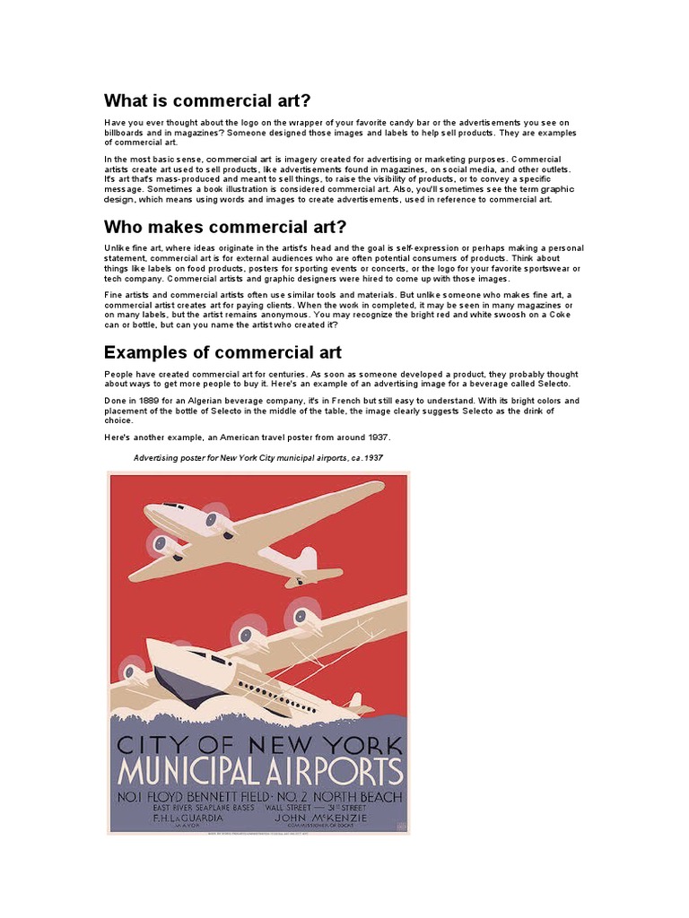 What Is Commercial Art | PDF | Poster | Advertising