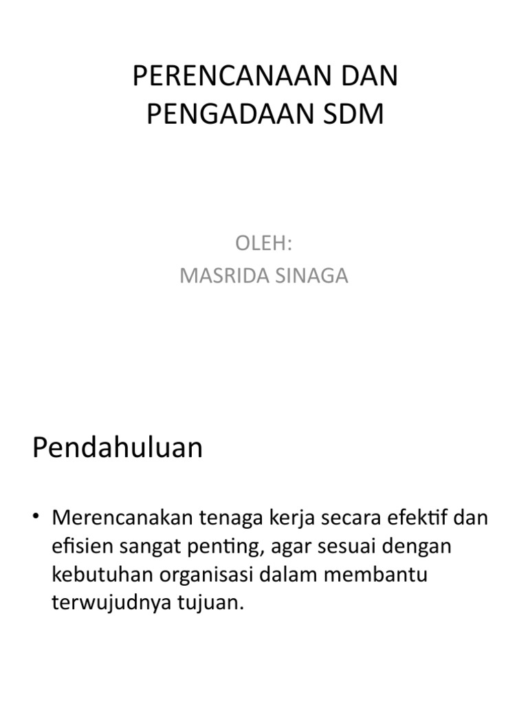 Perencanaan dan Pengadaan SDM Efektif | PDF | Karier & Perkembangan