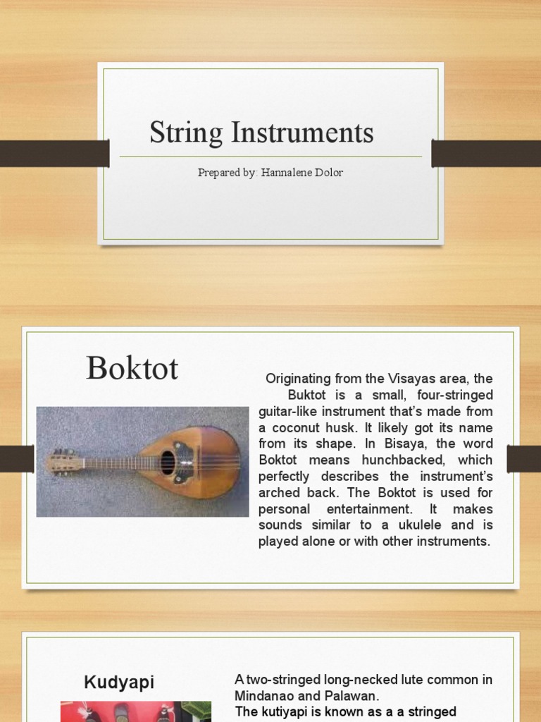 String Instruments: Prepared By: Hannalene Dolor | PDF | String ...