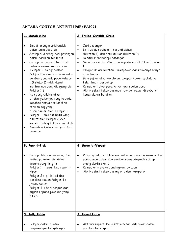 Aktiviti PAK 21 | PDF