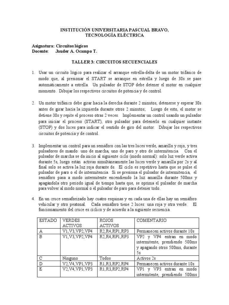 Taller Secuenciales | PDF | Semáforo | Bomba