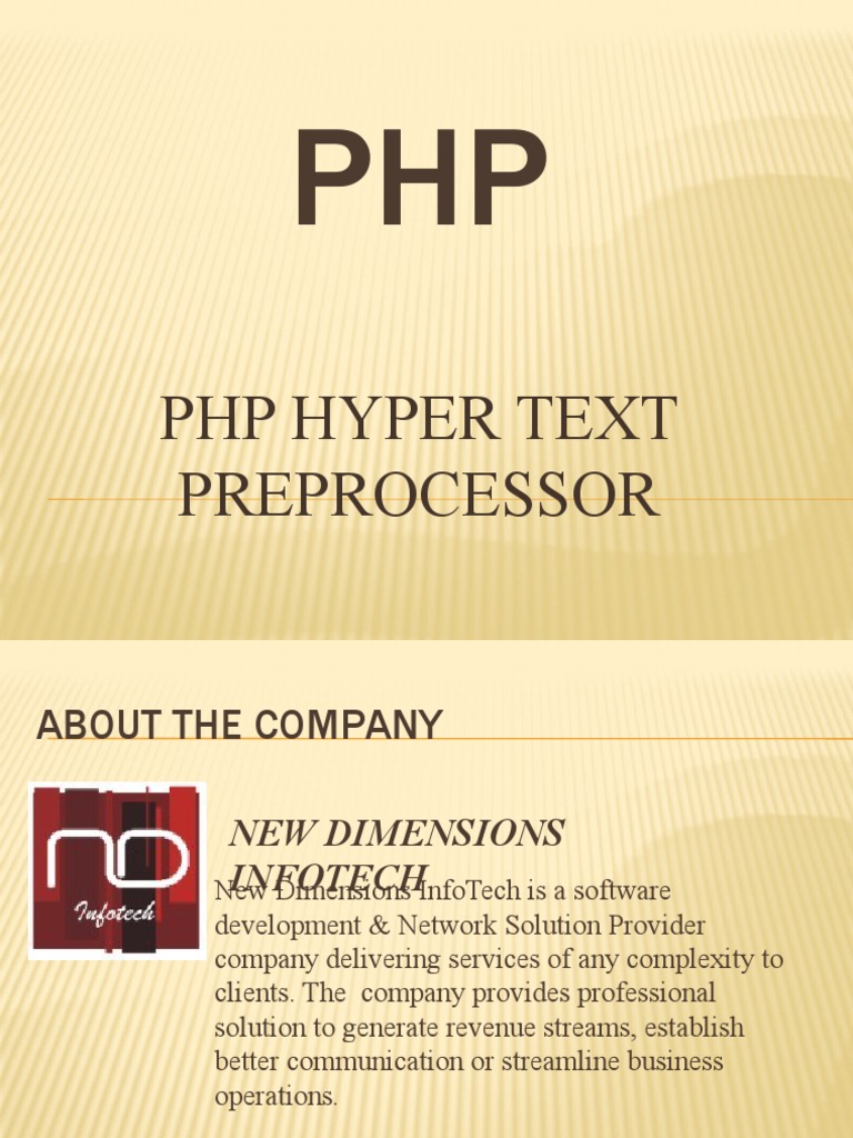 PHP Presentation | PDF | Php | Computer Programming